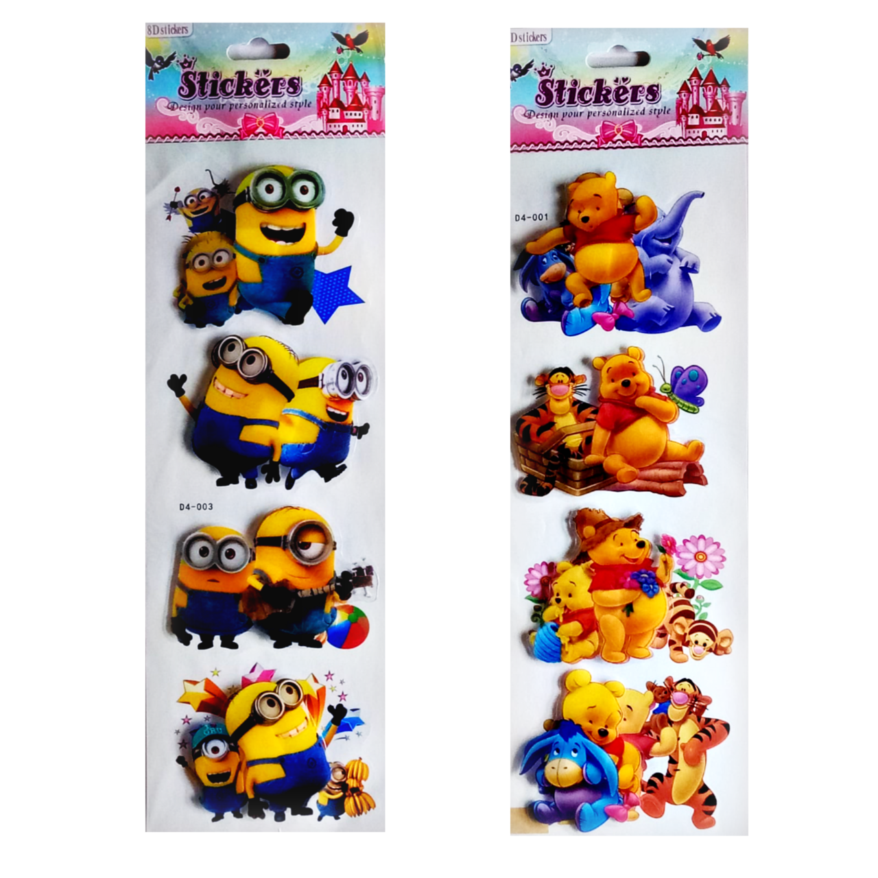 cartoon 3D wall stickers for children-8 pcs | Daraz.lk