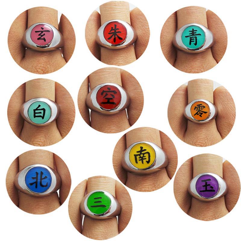 10PCs Naruto rings lakatsuki ring set Sasori Itachi Hidan Deidara ...