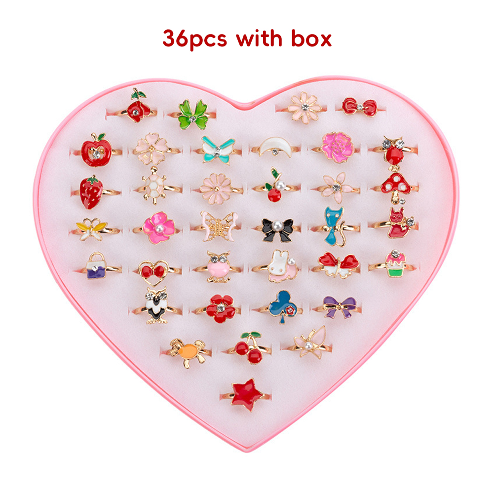 EB Shiny Adjustable Children's Cartoon Rings Candy Flower Bow Shape ...