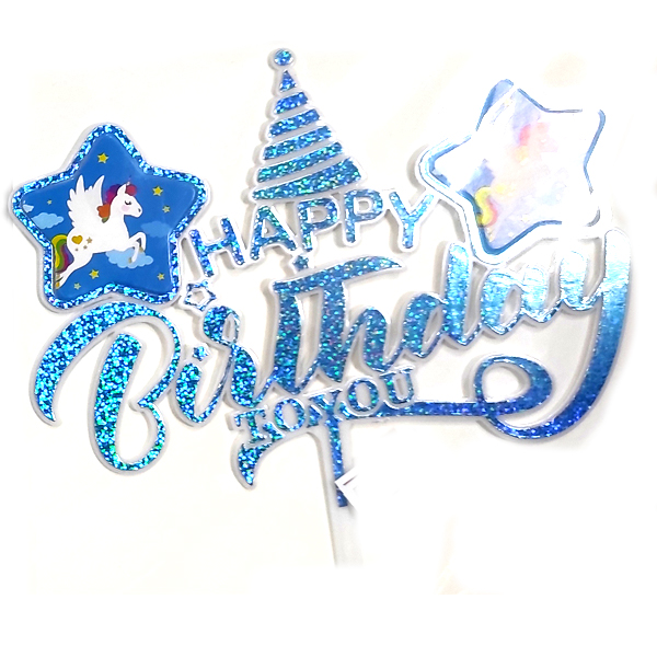 Happy Birthday Cake Topper Theme Topper Emboss Topper Plastic Toppers ...