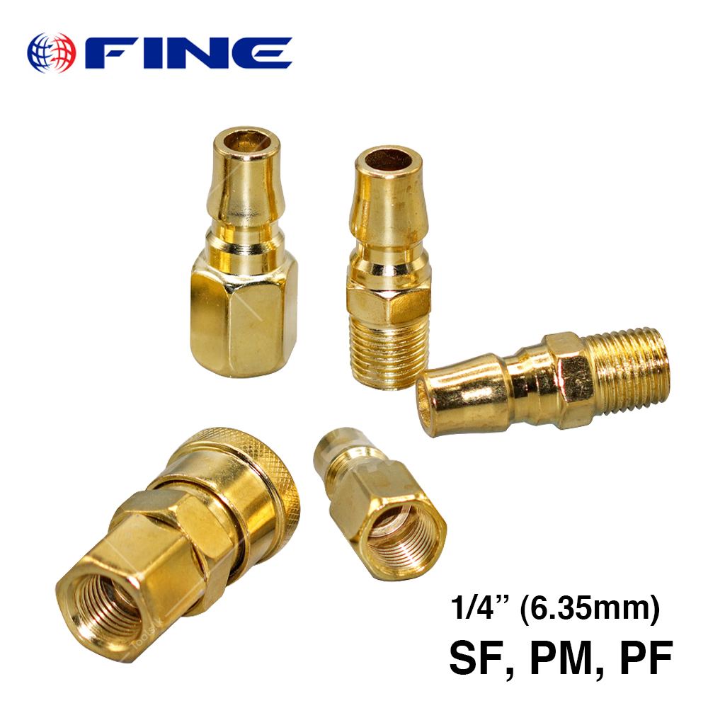5pcs 1/4" Fine Quick Coupler Set - Brass - SF, PM, PF | Daraz.lk