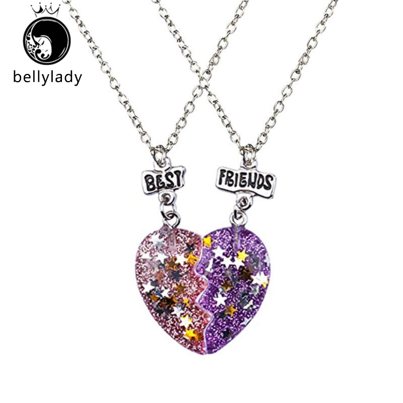 bellylady 2pcs/set Best Friends Girls Friendship Pendant Necklace BFF ...