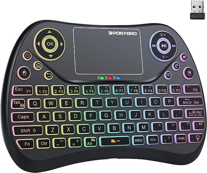 Backlit Mini Wireless Keyboard with Touchpad Mouse Combo QWERTY Keypad ...
