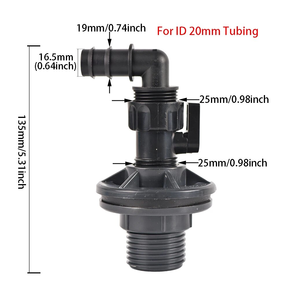 Bulkhead Fitting 1/2 3/4 Inch PVC Spigot Rain Barrel Faucet Valve Kit ...