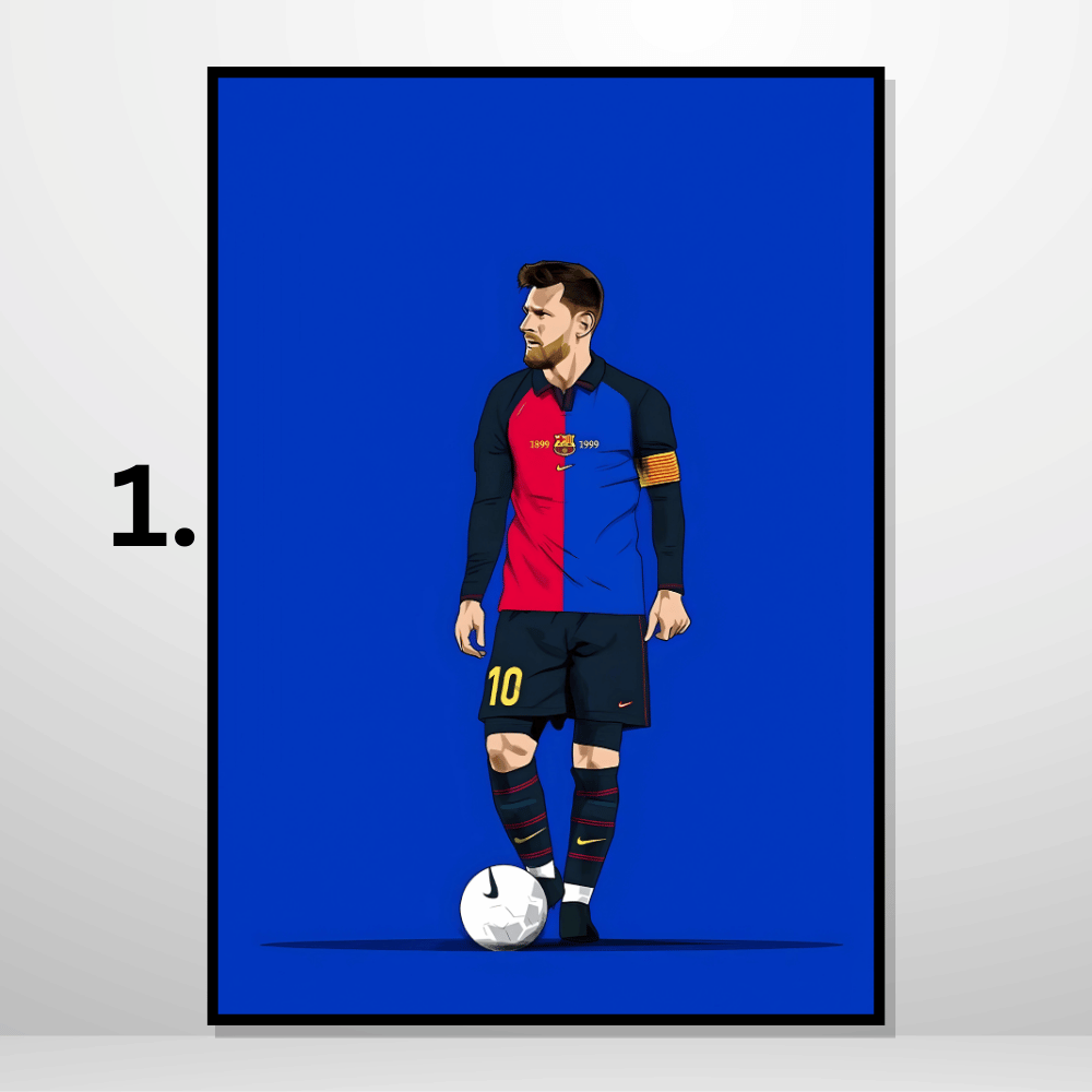 A3/A4 Size Framed Wall posters Football posters Messi Ronaldo Naymar ...