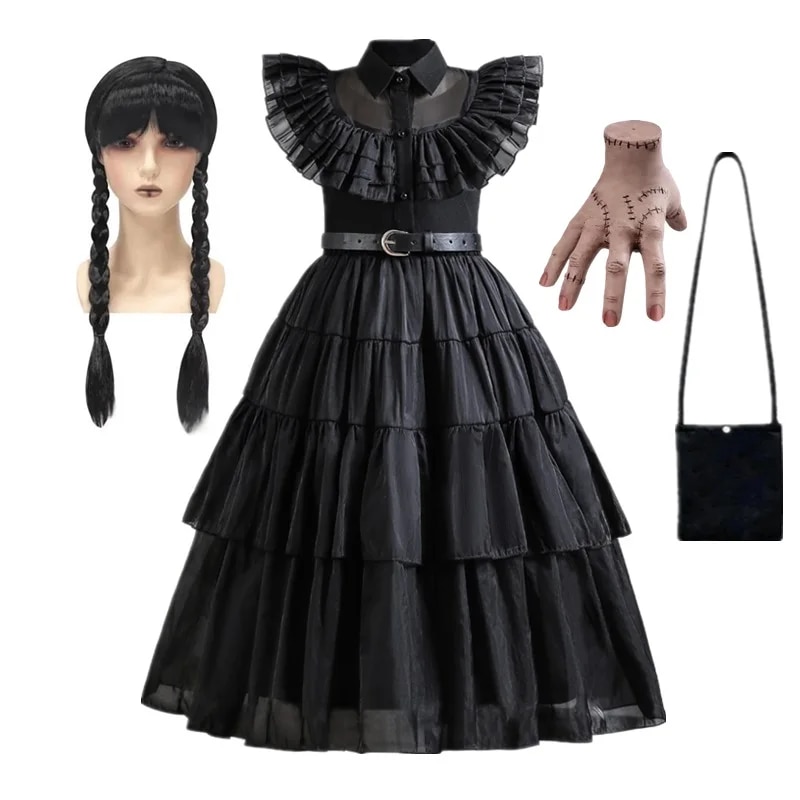 Wednesday Addam Cosplay Dress for Kids Girls Movie Wednesday Cosplay ...
