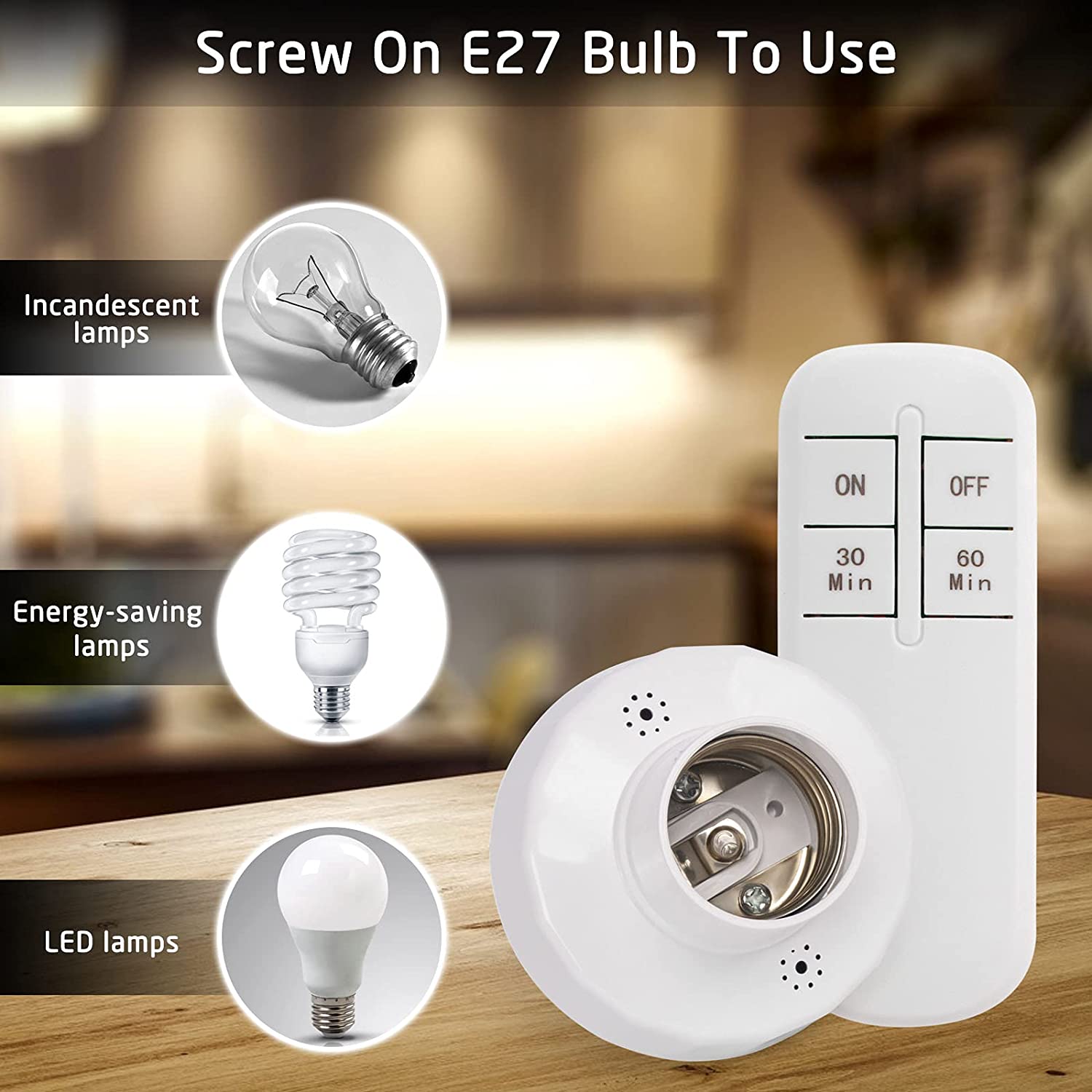 Wireless Remote Control Light Bulb Base Holder | Daraz.lk