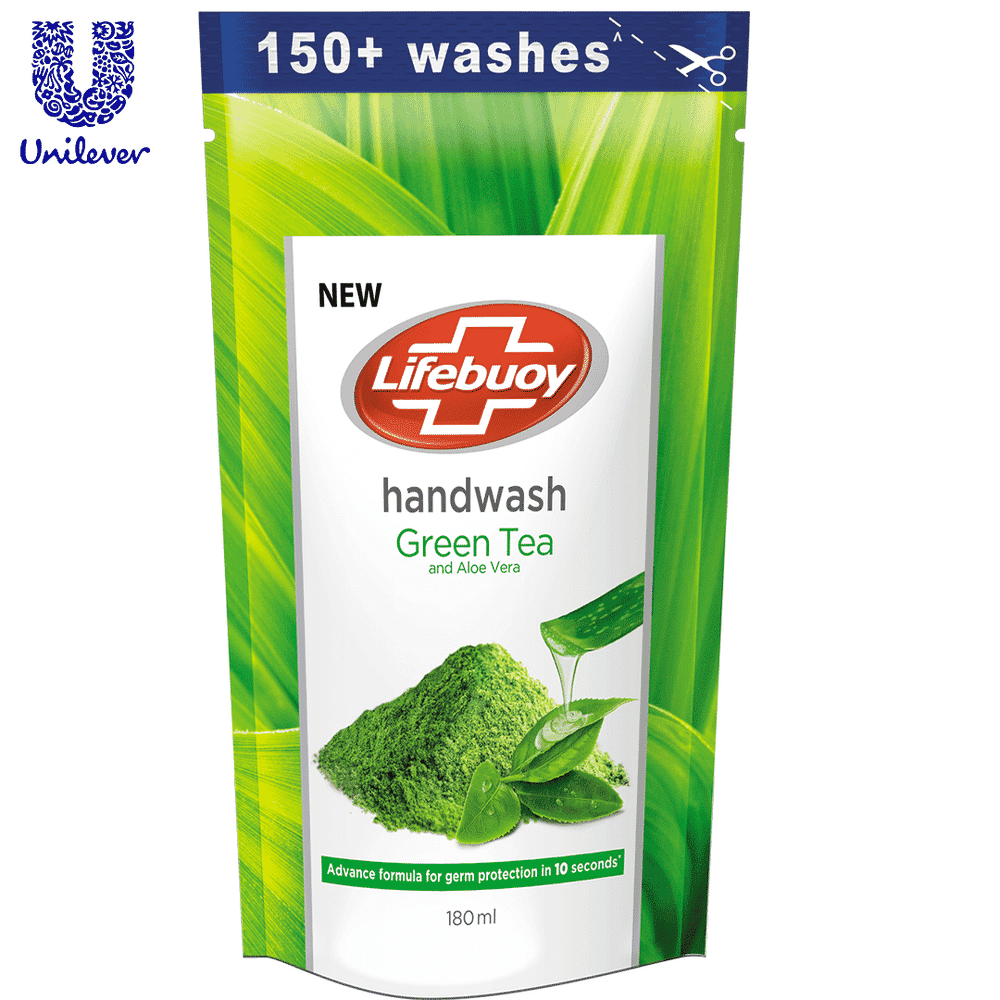 Lifebuoy Green Tea with Aloe Vera Handwash Refill Pouch, 180ml | Daraz.lk