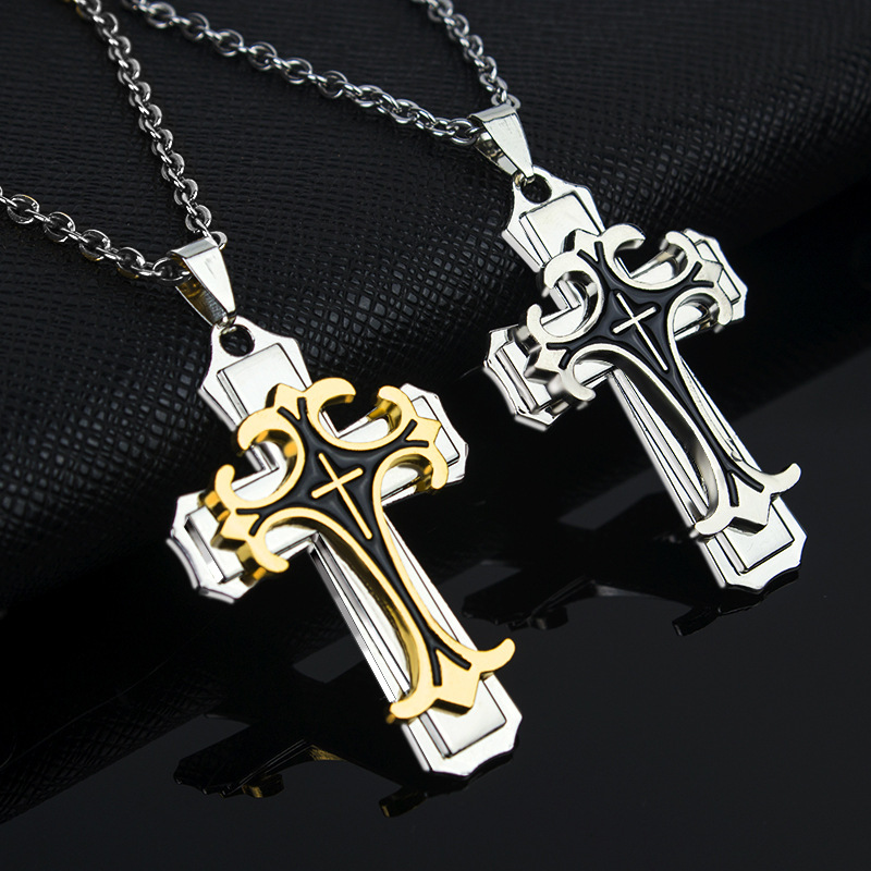 Cross Pendant Necklaces For Men Women Teens Punk Gothic Trendy Cross ...