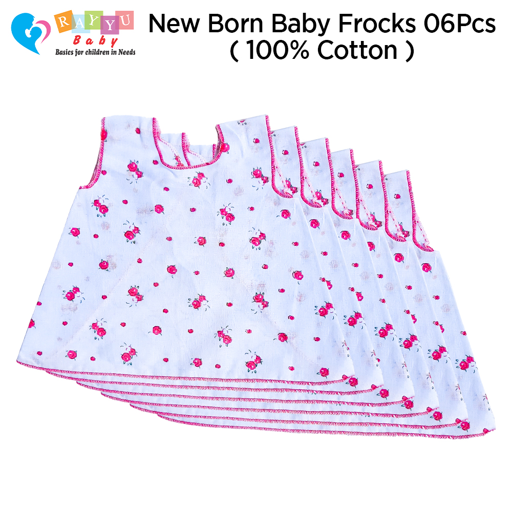 Newborn Baby Frock 06 Pieces 100% Cotton/ Infant Frock 06 Pieces (100% ...