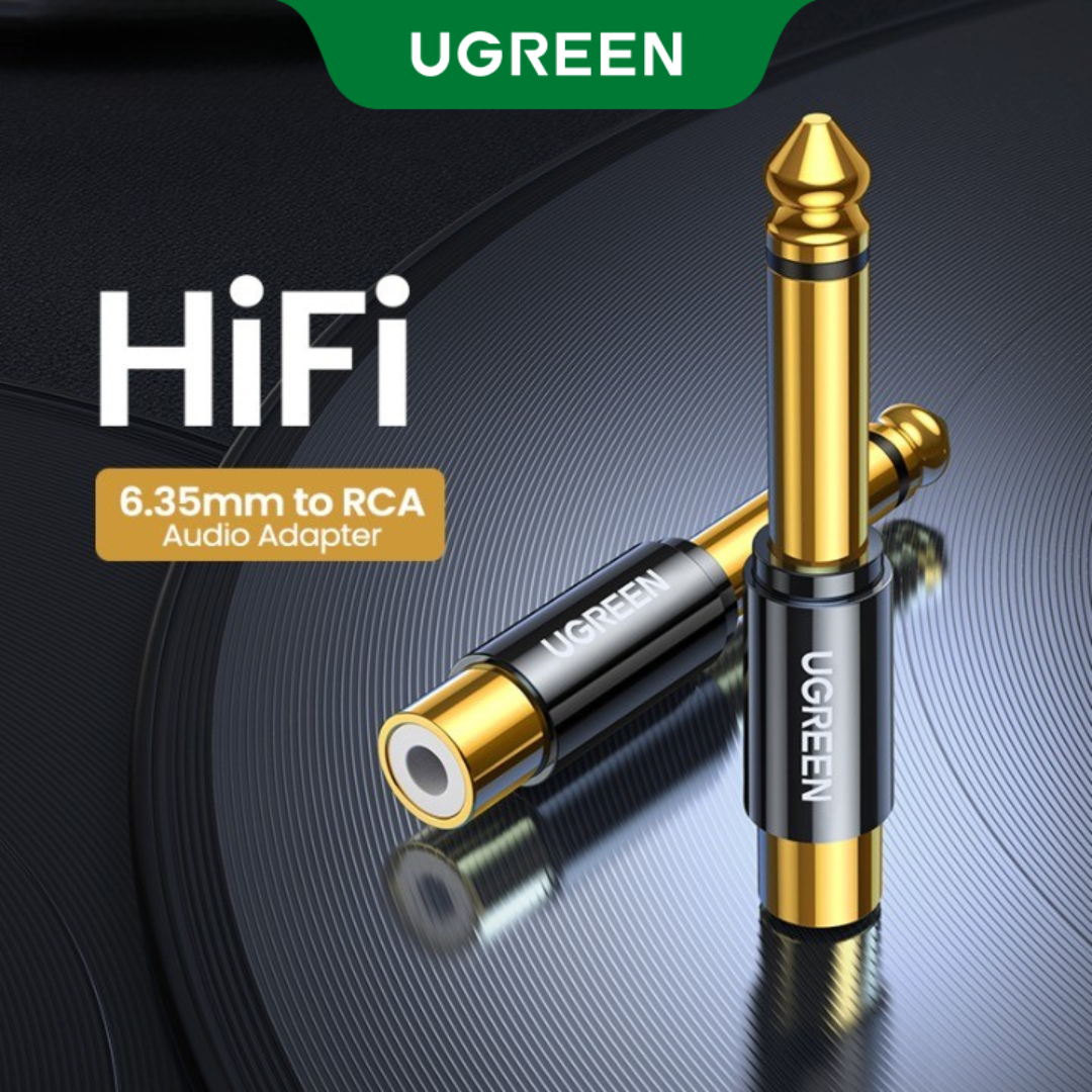 UGREEN RCA to 6.5mm 6.35mm 1/4 Adapter Gold Plated Pure Copper 6.5mm ...