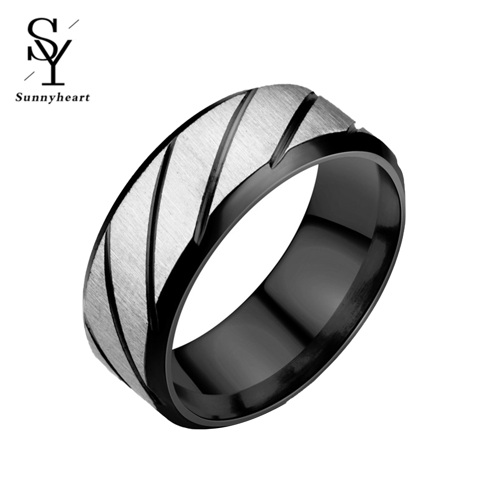 Sunny Couple Ring Twill Pattern All-match Fine Workmanship Stainless ...