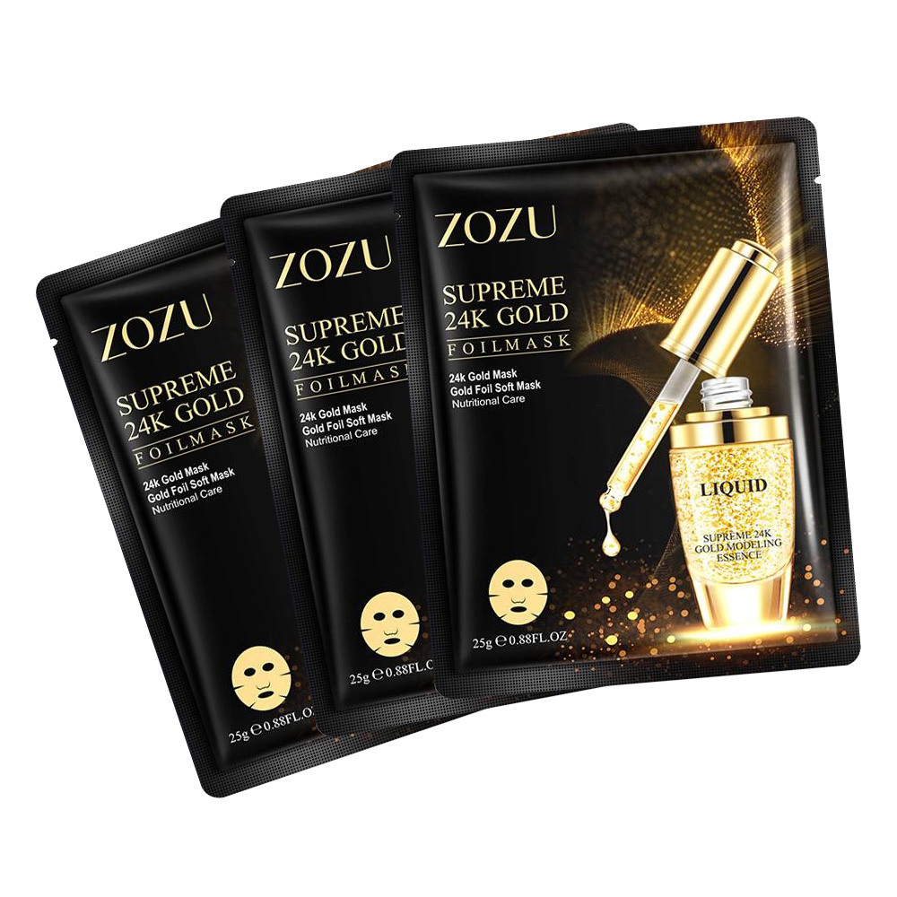 ZOZU Supreme 24k Gold Face Mask Sheet 3 Pack Set (Moisturize & Smooth ...