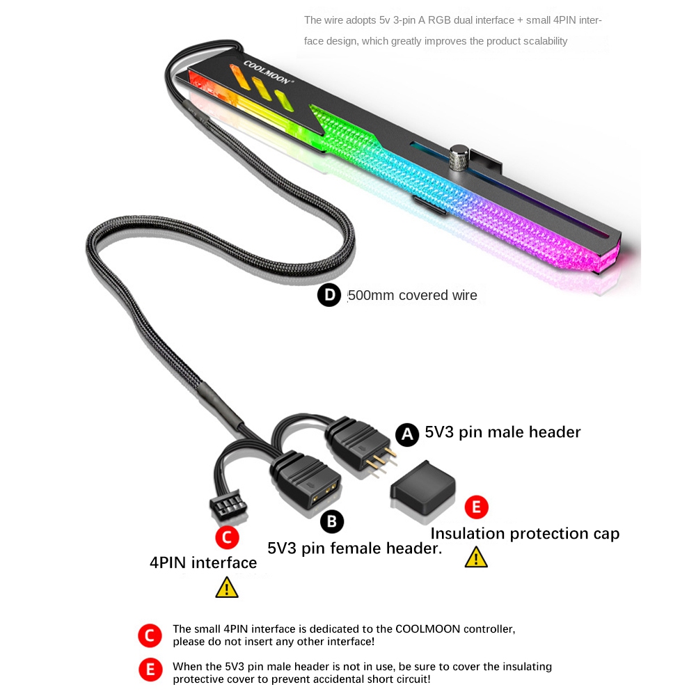 COOLMOON GT8 Graphics Card Bracket ARGB Computer Shenguang Synchronous ...