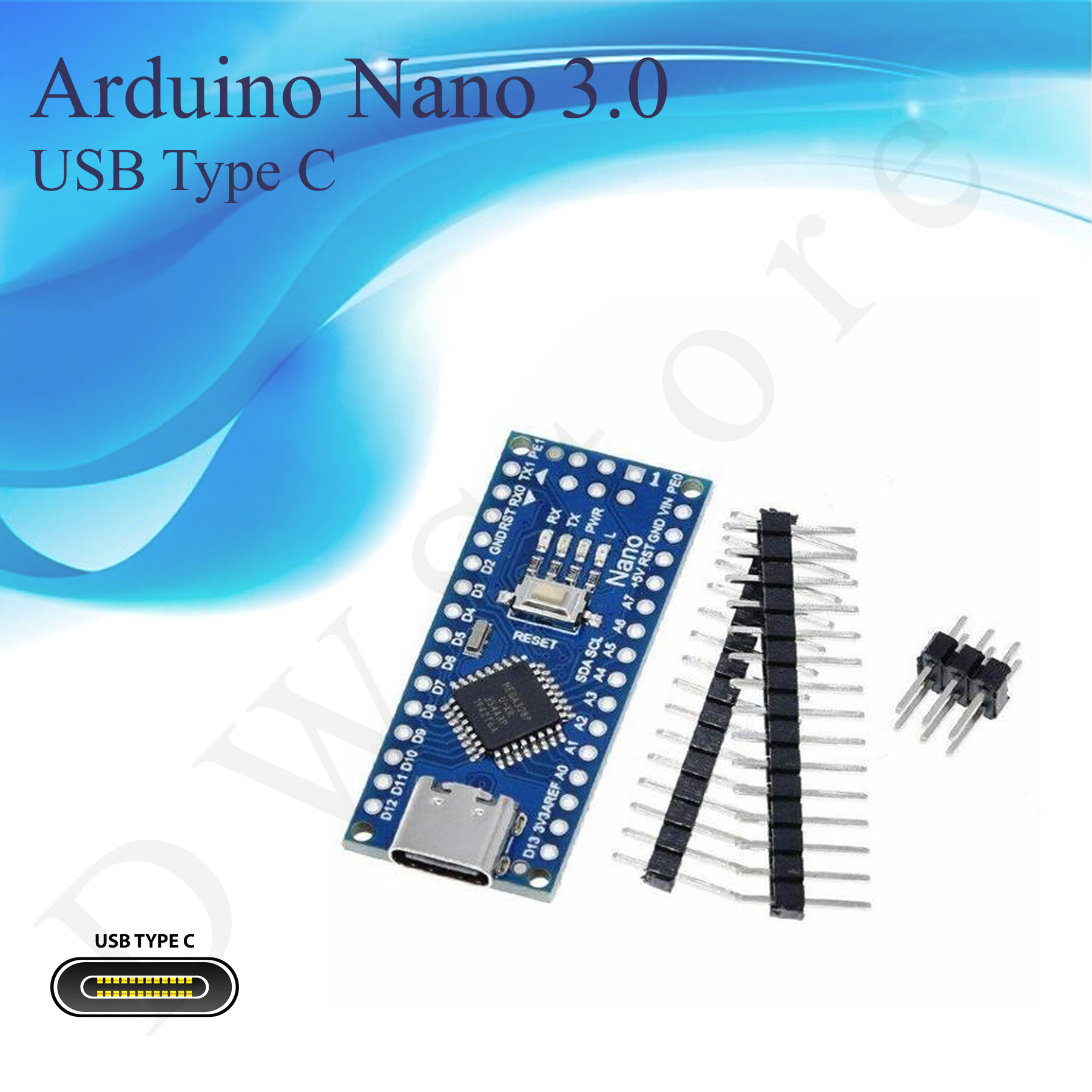 USB Type-C Arduino Nano 3.0 Bord With Bootloader ATMEGA328P IC CH340 ...
