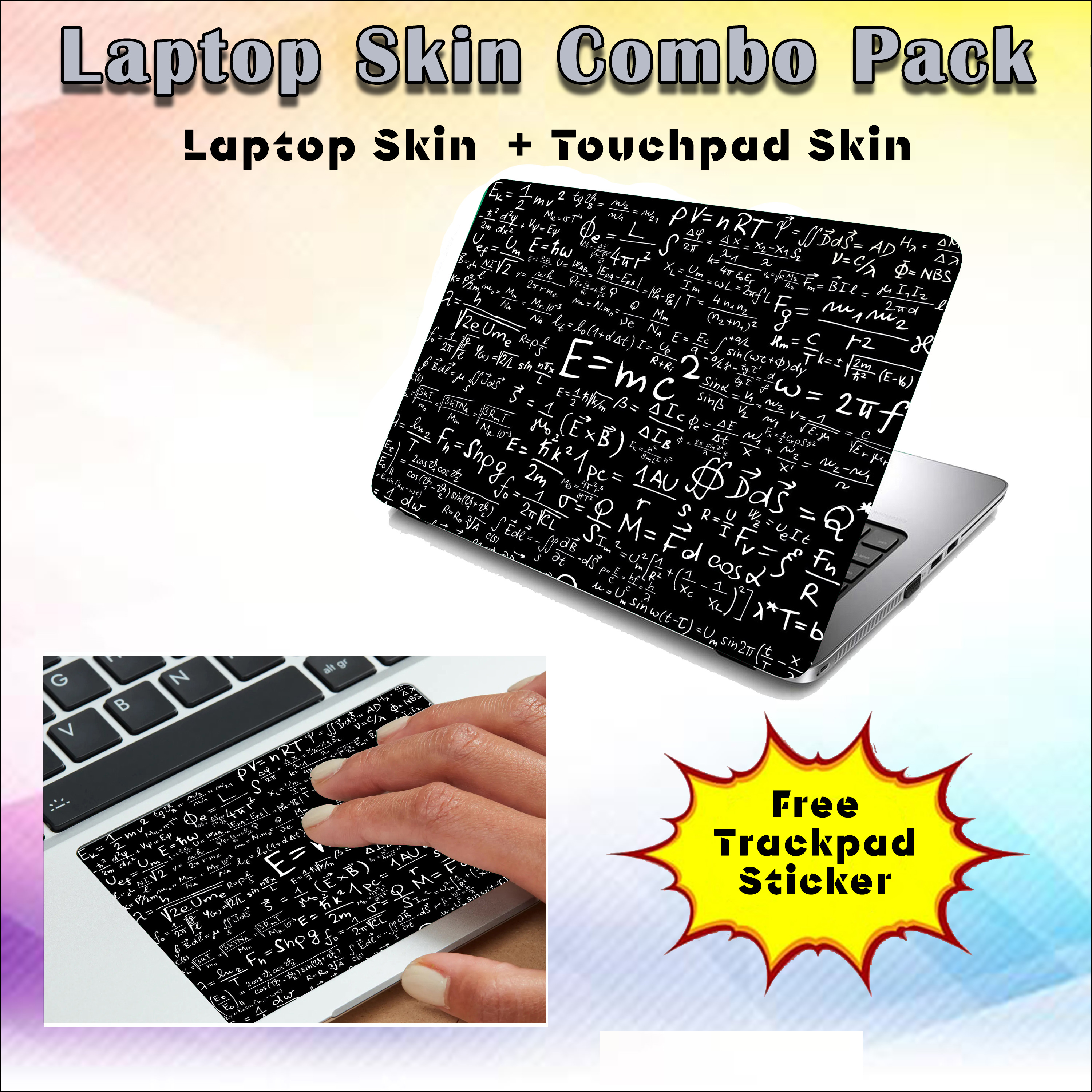 Mathamatics Science Laptop Skin Protector Sticker Combo Pack(For 15.6 ...