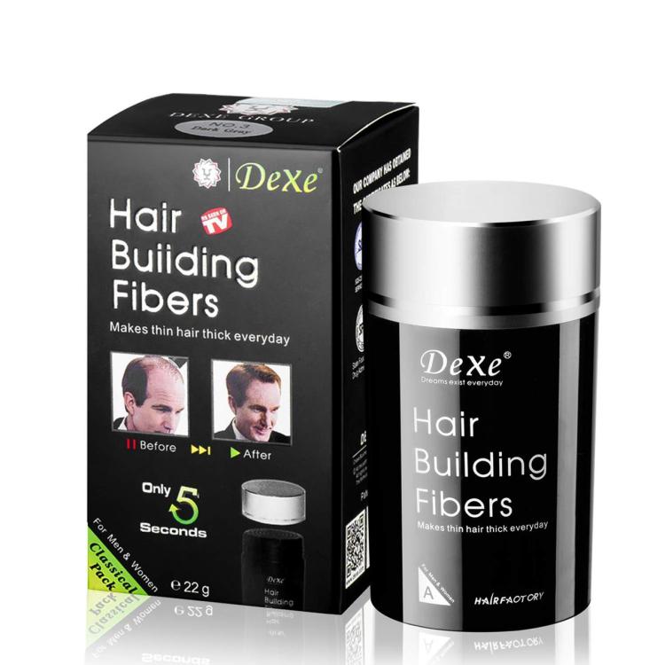 Dexe Black Colored Hair Building Fibers - Thickening Fiber for Women ...