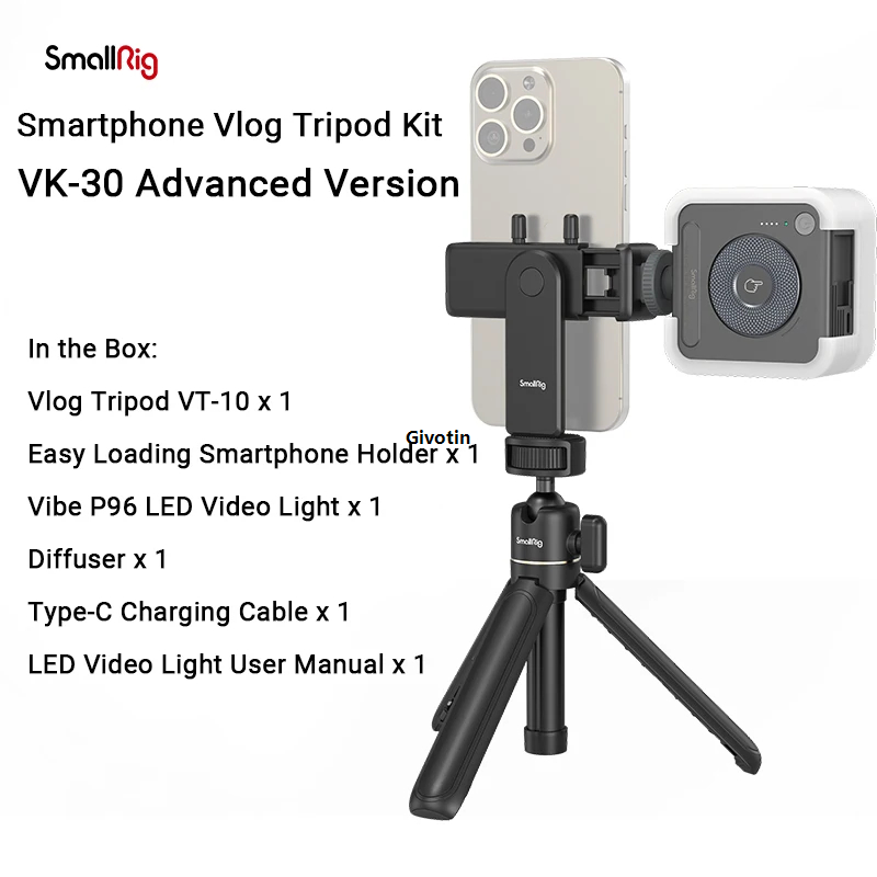 SmallRig Smartphone Vlog Tripod Kit VK-50/VK-20/VK-30 Advanced Version ...
