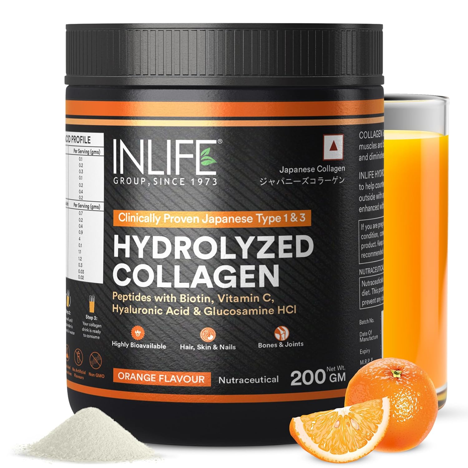 INLIFE Japanese Collagen Supplements for Women & Men | Hydrolyzed ...