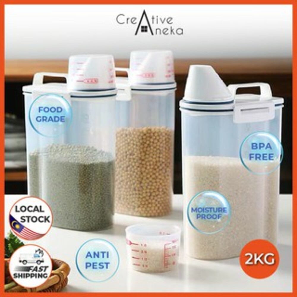 Dry Cereal Container Dispenser Food Storage Containers With Airtight ...