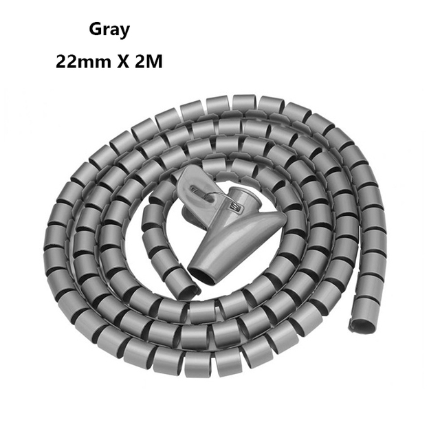 Flexible Spiral Cable Organizer 2m 10-22mm Pc Cable Protector ...