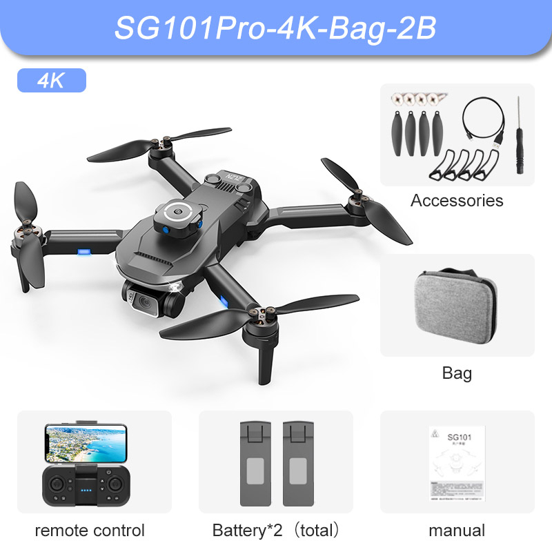 SG101 PRO Brushless RC Drone 4K Professional Camera Four-way Obstacle ...