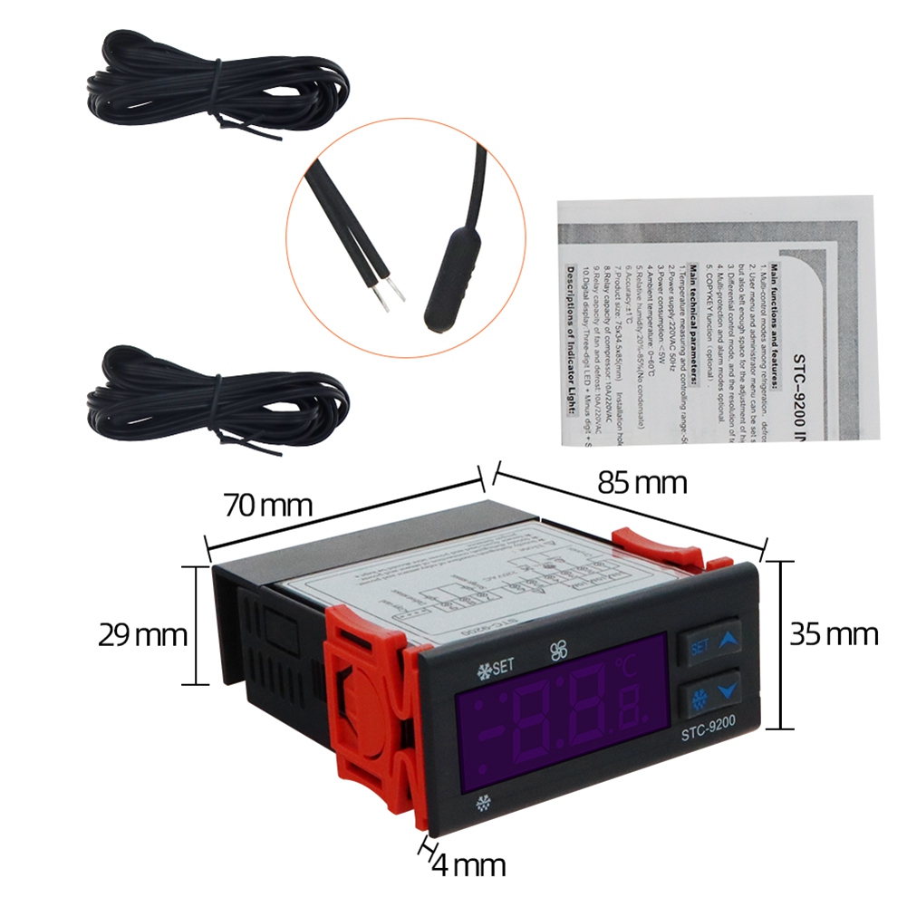 STC-9200 Digital Temperature Controller Thermoregulatorre AC 220V ...