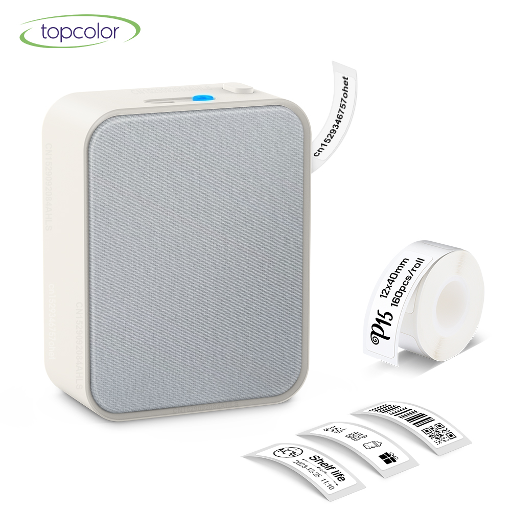 Thermal Label Printer P15 Similar as D11 D110 D101 Labeling Machine Wireless Bluetooth Label ...