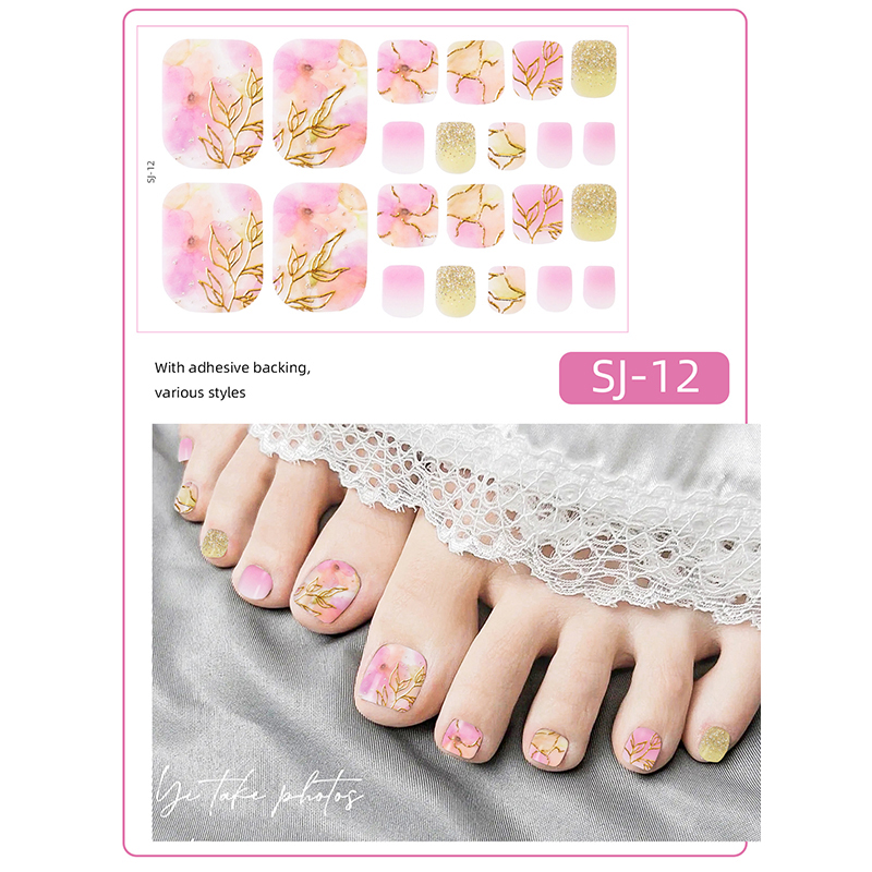 Summer Style 22Tips Mirror Toe Nail Stickers/Strips Nail Art Nails ...