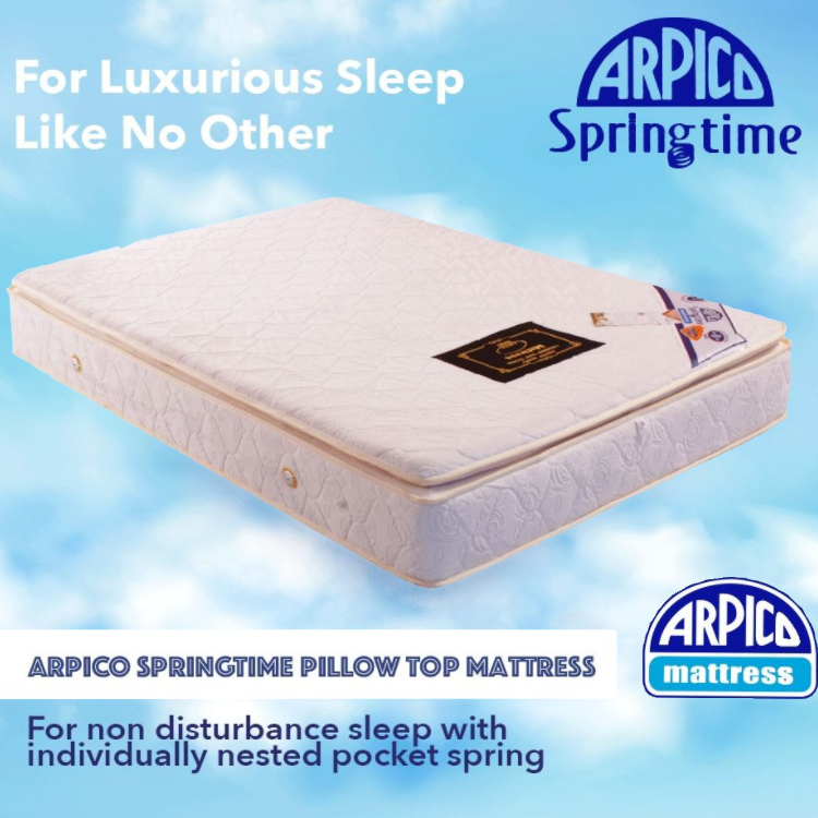 Arpico 75 X 72 X 10 Spring Pillow Top Mattress FLEXIFOAM - 15 Year ...
