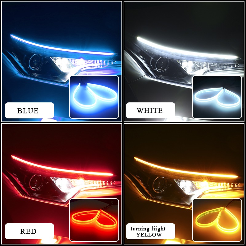 Universal 2Pcs DRL Light 60cm Car DRL LED Daytime Running Strip Light ...
