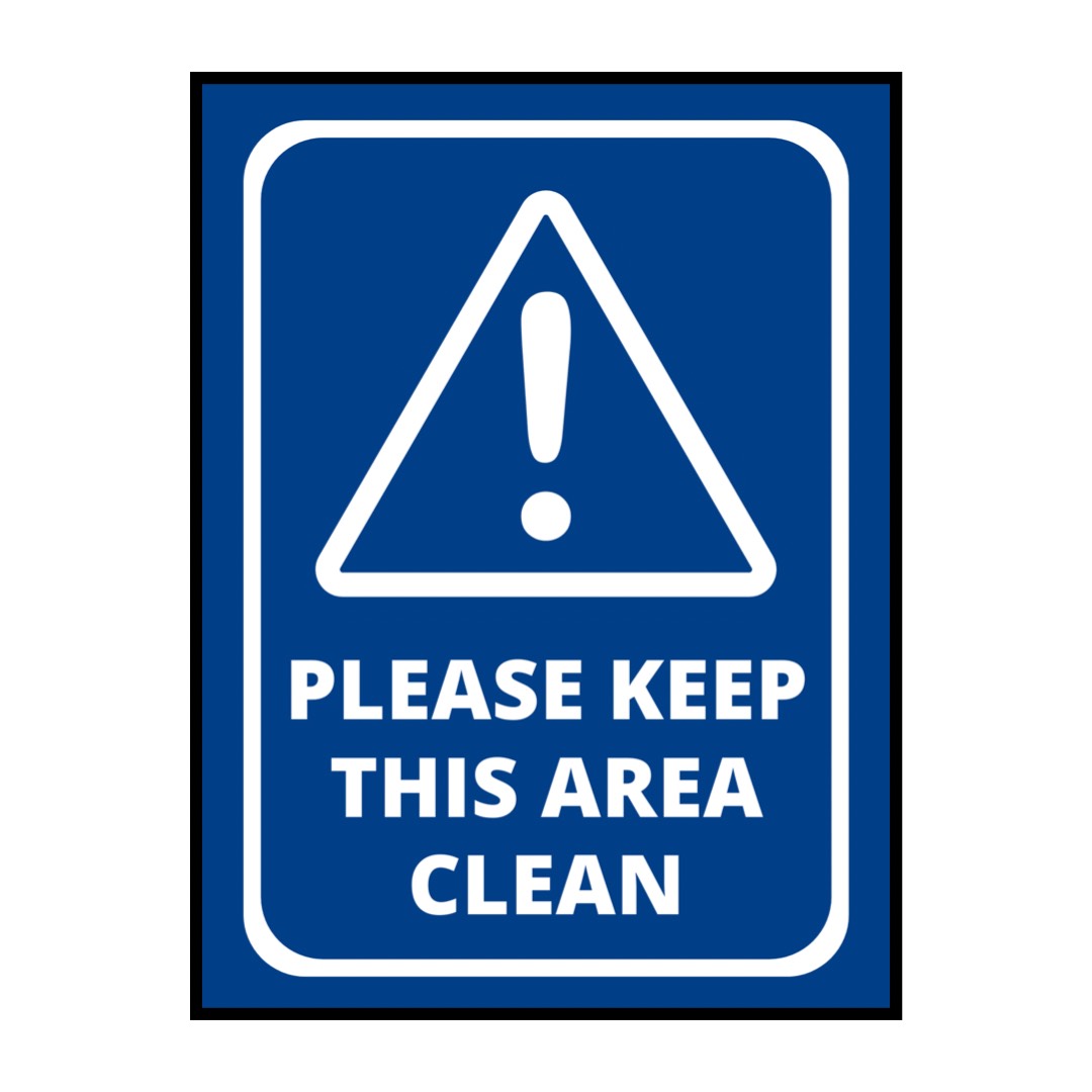 Please Keep This Area Clean Sign Board - 15cm X 21cm | Daraz.lk