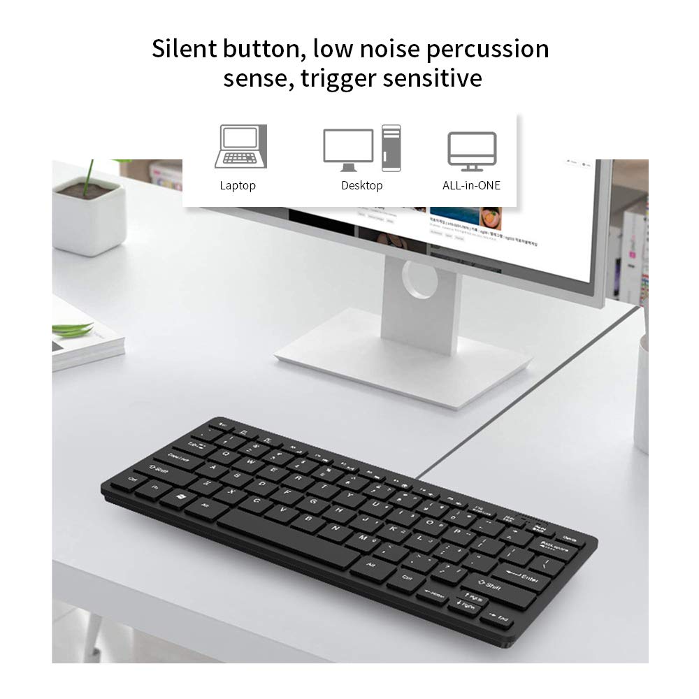 K-1000 Mini Keyboard 78-Key Mini Keyboard USB Powered Wired Keyboard ...