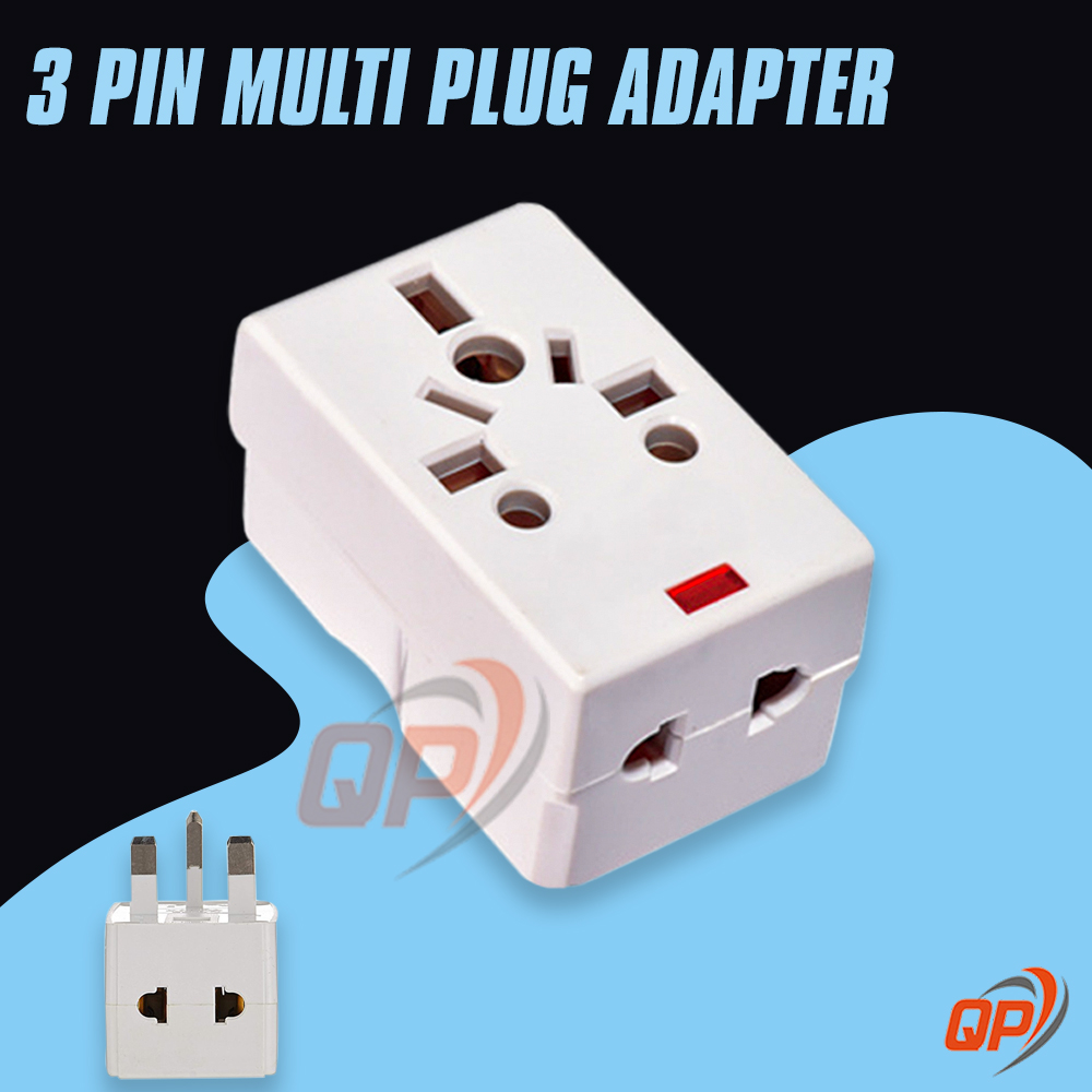 QP Multi Plug Adapter 3 Way Universal Adapter with Square Pin | Daraz.lk