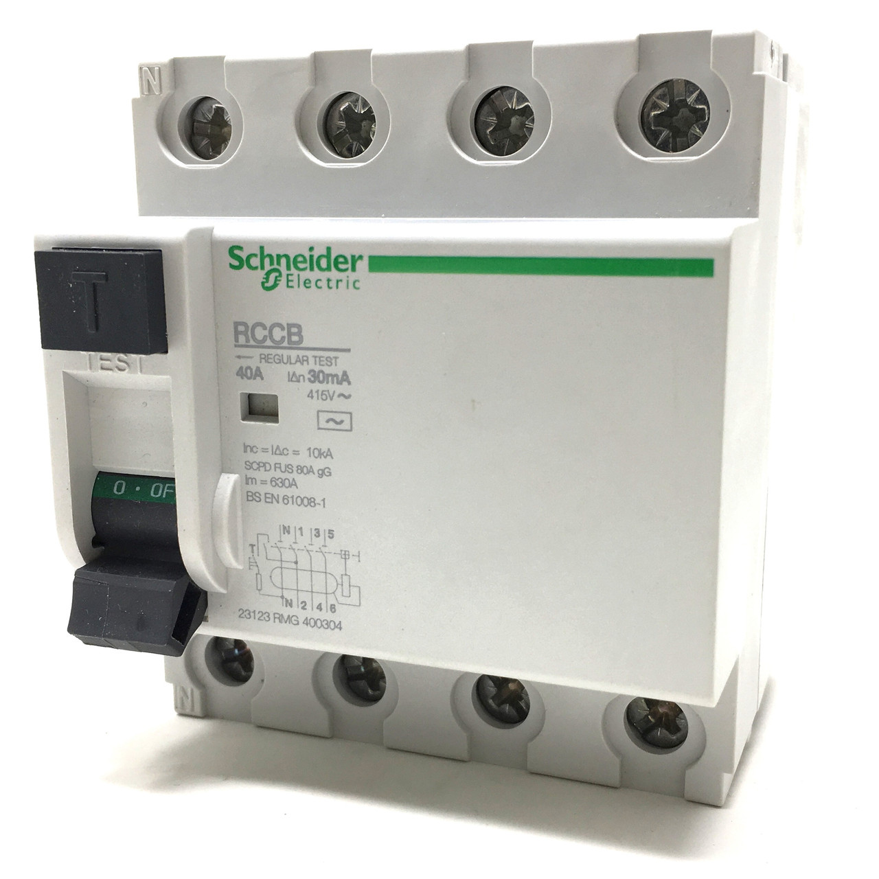 Schneider RCCB 40A 100mA (4 Pole) Trip Switch – Schneider EZ9R56440 ...