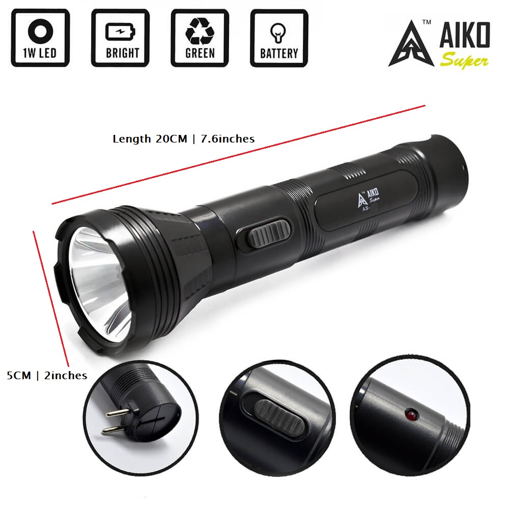 Aiko Super LED Rechargeable Touch AS-655 | Aiko Torch | Aiko ...