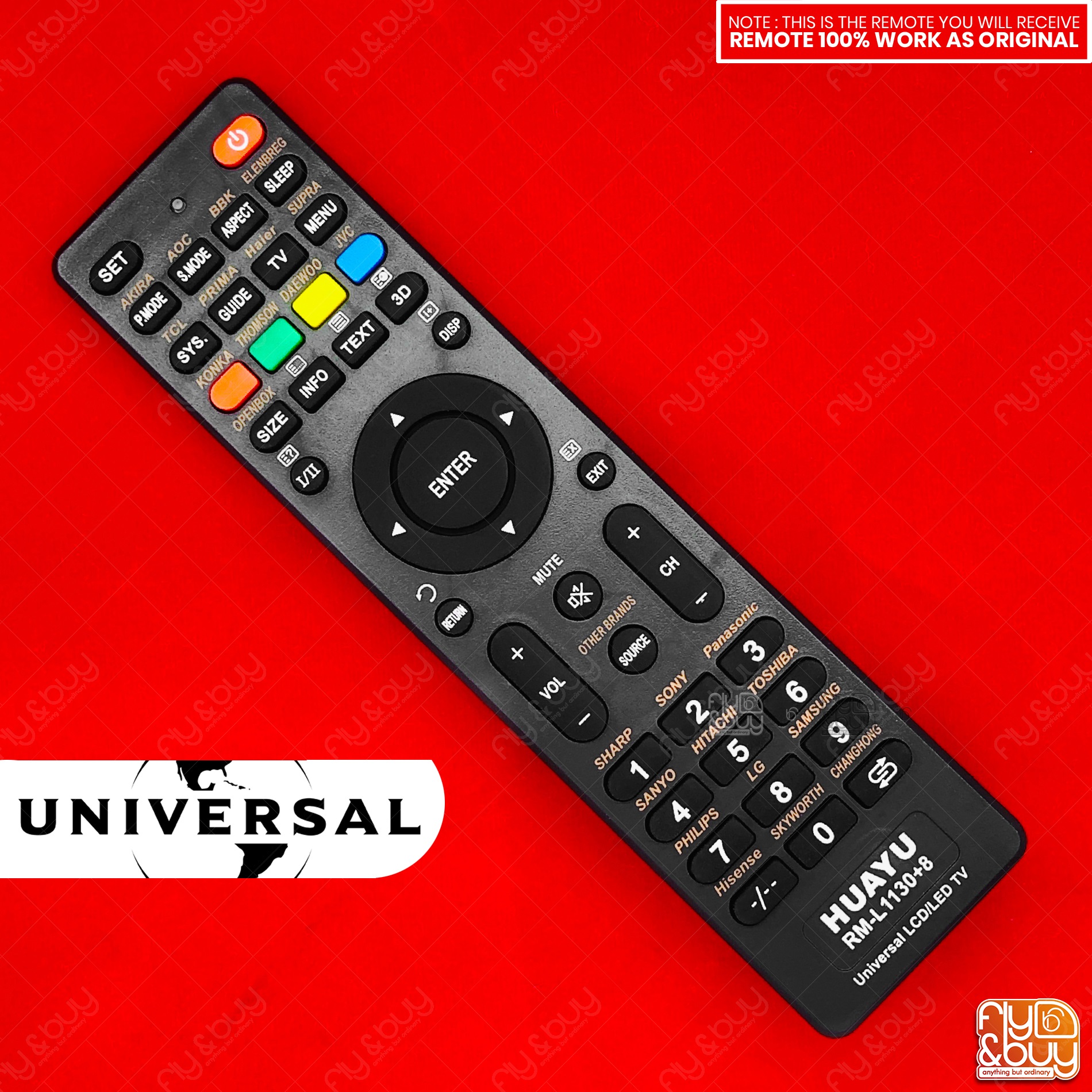 Universal LCD LED TV Remote Controller RM-L1130 FB-RT | Daraz.lk