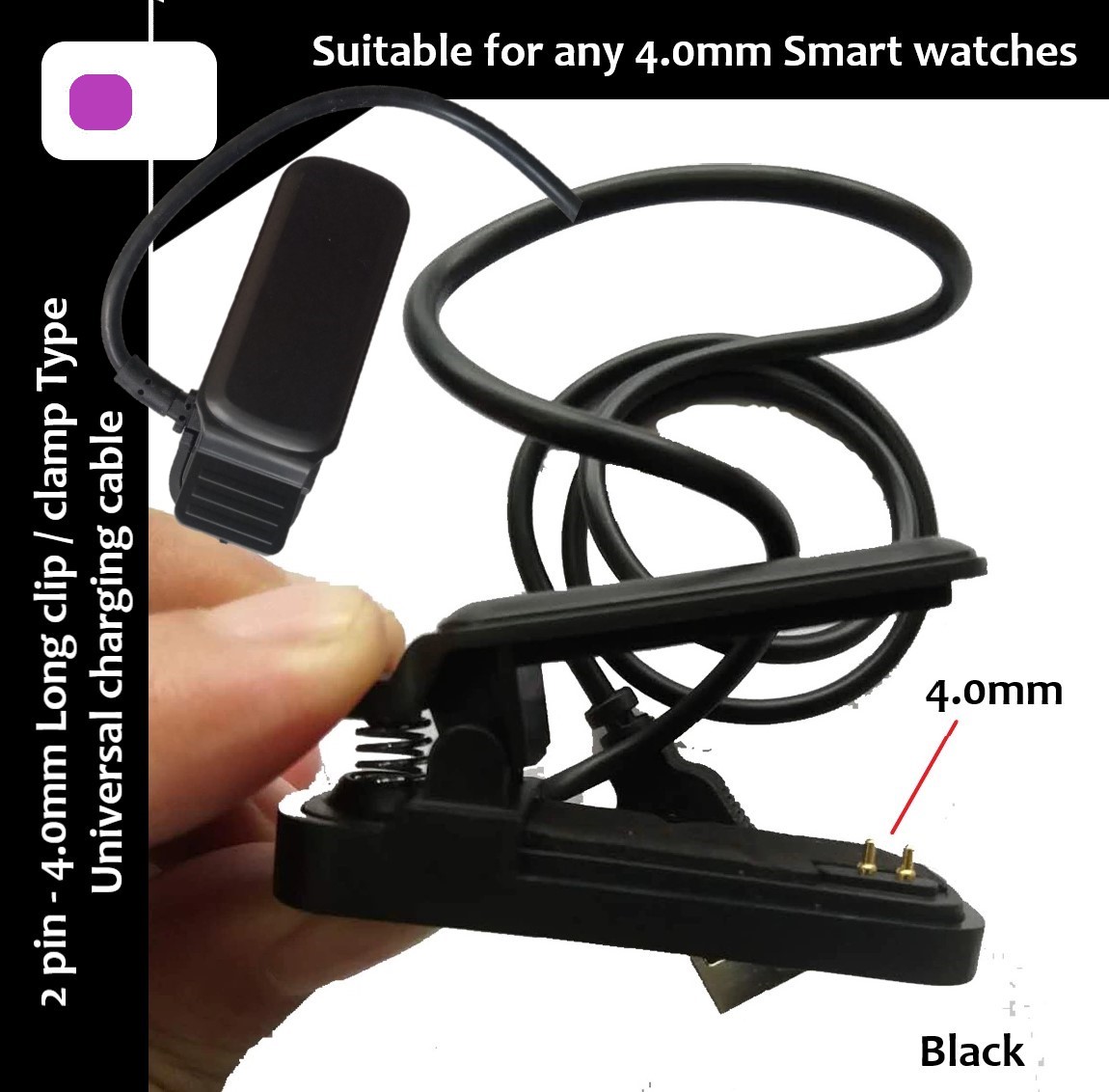 USB Charging cable types of 2 pin charging clip clamp in different ...