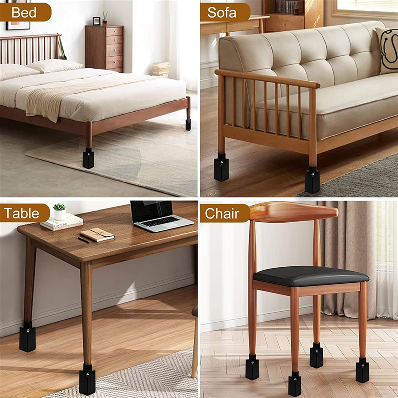 1Set Furniture Risers with Adjustable Screw Clamp Table Risers Chair ...
