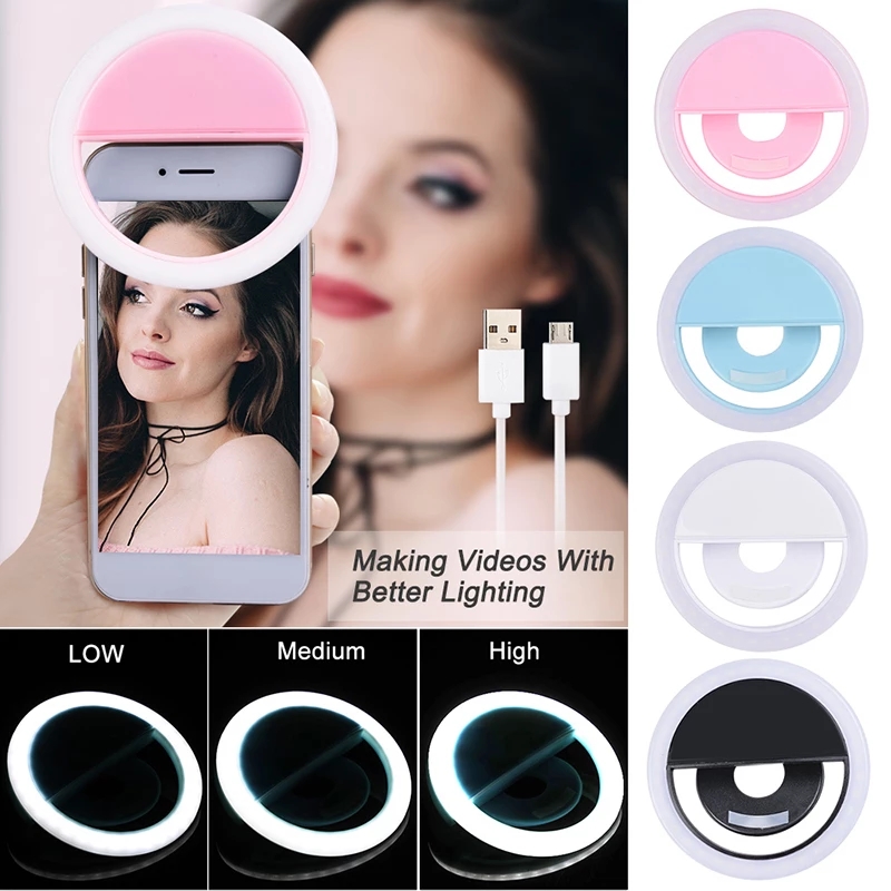 USB Charge Selfie Flash LED Camera Phone Photography Ring Light for ...
