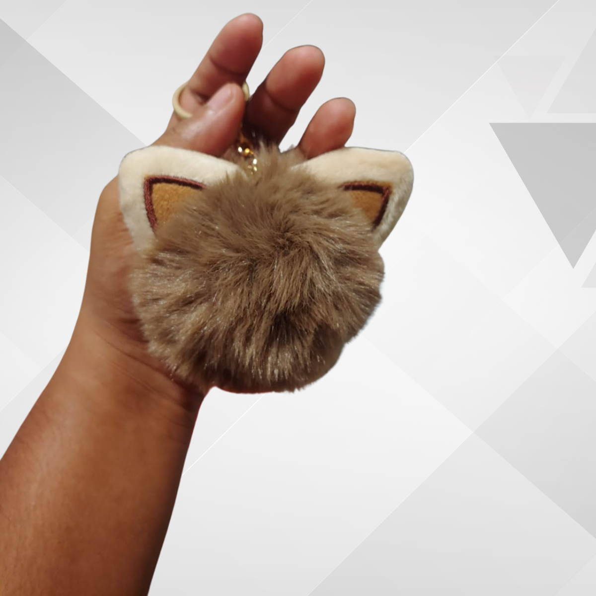 Fluffy Keychain Octopus Shape and cat Ear key tag Fur Ball Key Chain ...