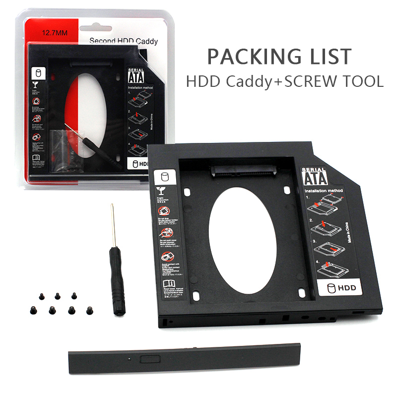 SSD HDD Caddy 9.5mm 12.7mm Universal CD/DVD-ROM 2nd Caddy SATA-III ...