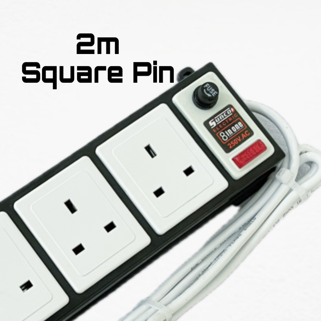 Sunco Extension Wire Cord/Square base Multi Plug,Trailing Socket,Wire ...
