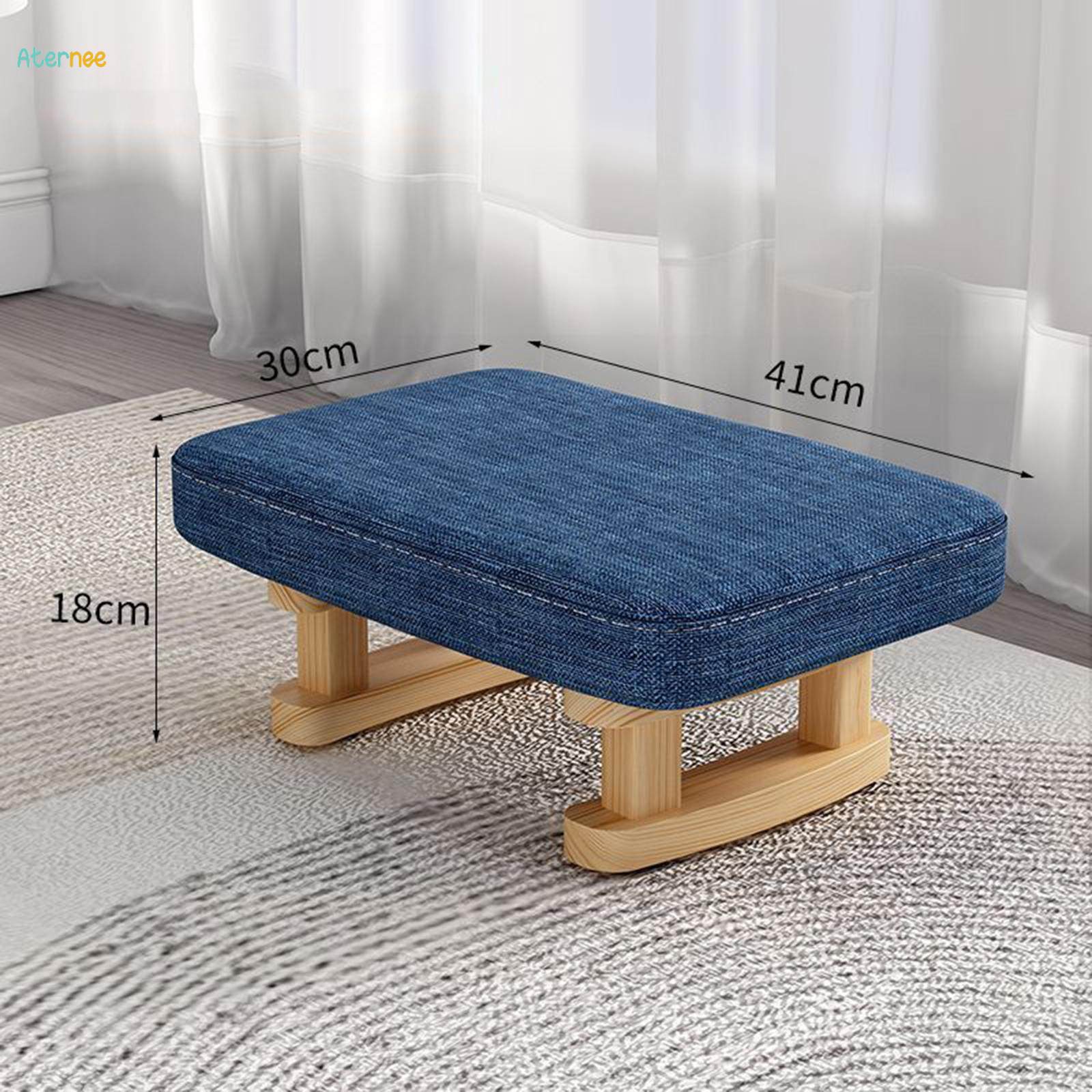Padded Footstool Foot Rest with Wooden Legs Soft 41x30x18cm/16.14x11 ...