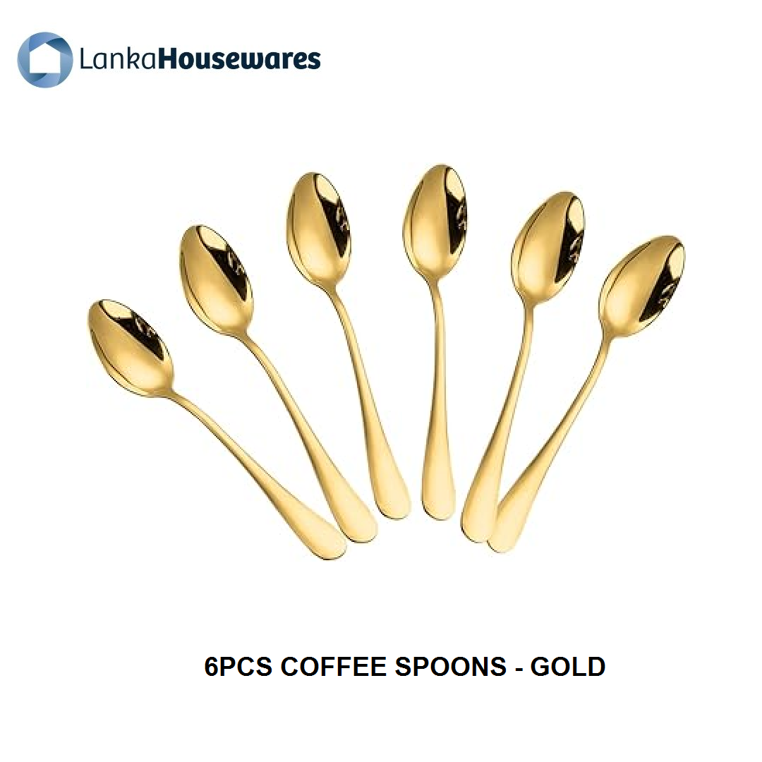 6pcs Coffee Spoons - Gold | Daraz.lk