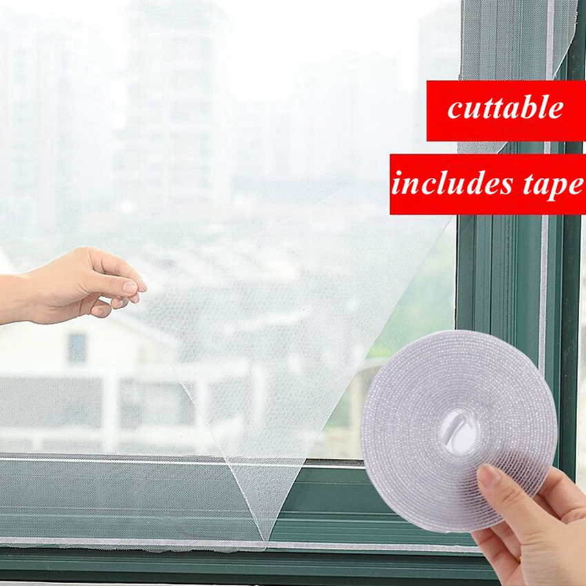 DIY Self-Adhesive Window Screen Anti Mosquito Net Window Mesh Net with ...