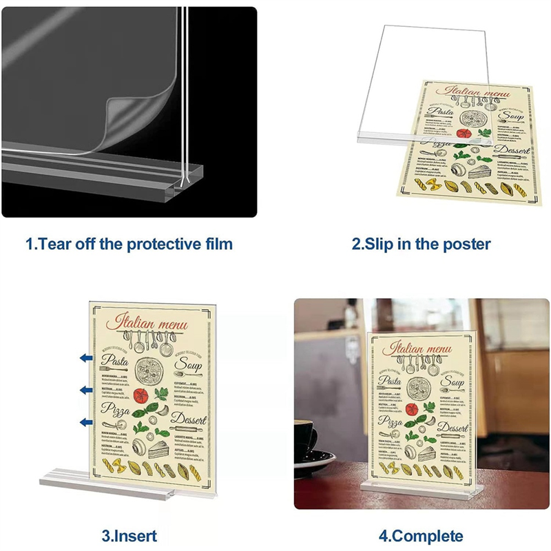 3Pack 21X29.7CM Desktop Display Stand Acrylic Sign Holder Double-Sided ...