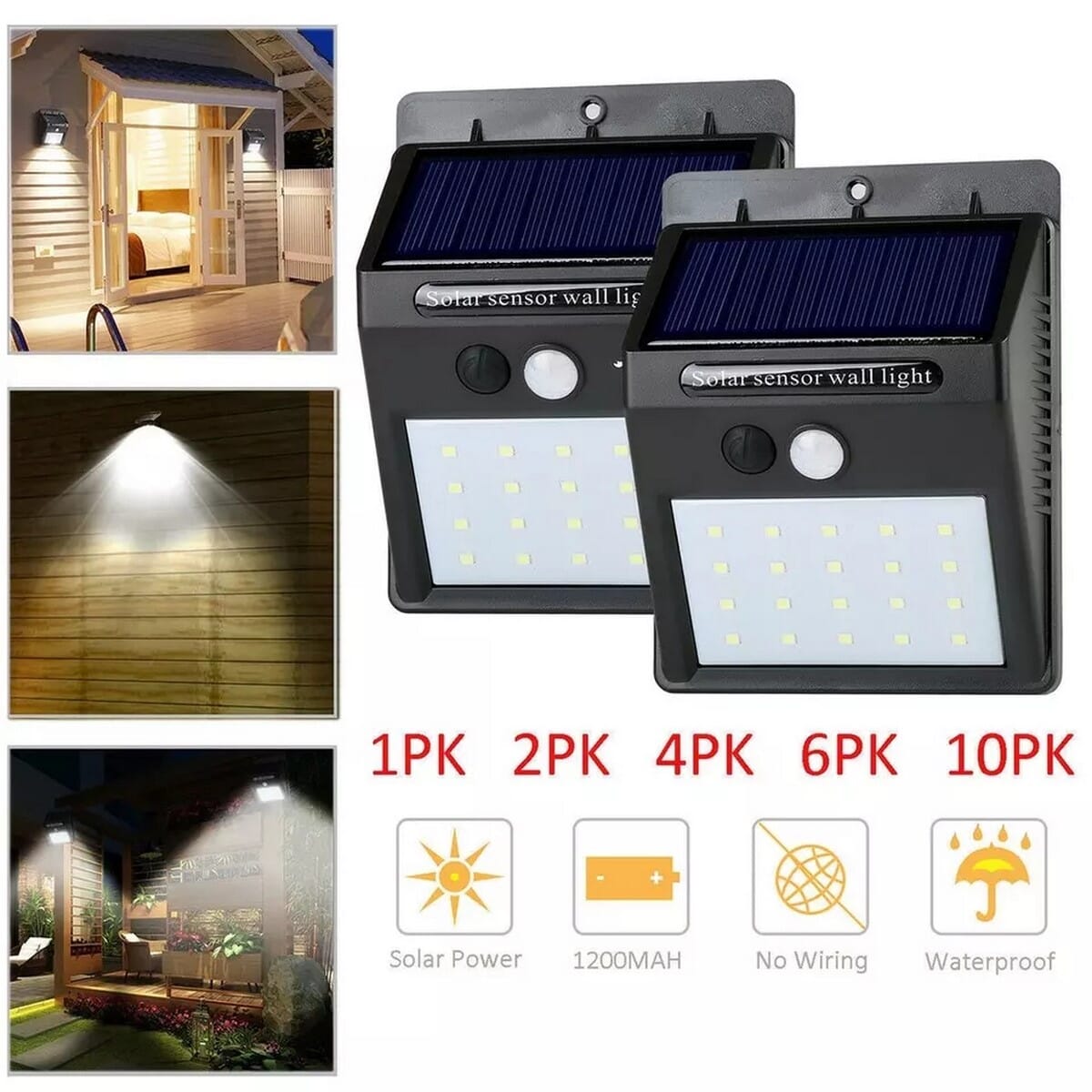 Solar Powered Sensor Light Outdoor Garden Solar Powered Light With ...