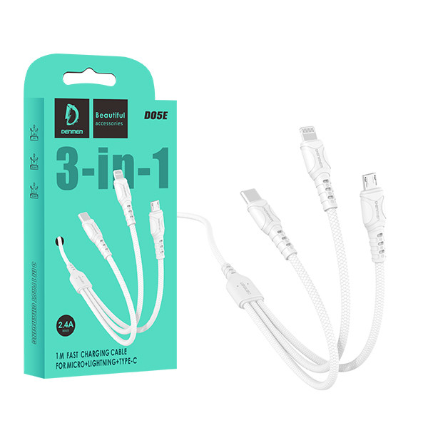 Charging Cable Data Cable 3 in 1 USB Cable Lightning Micro Type-C ...