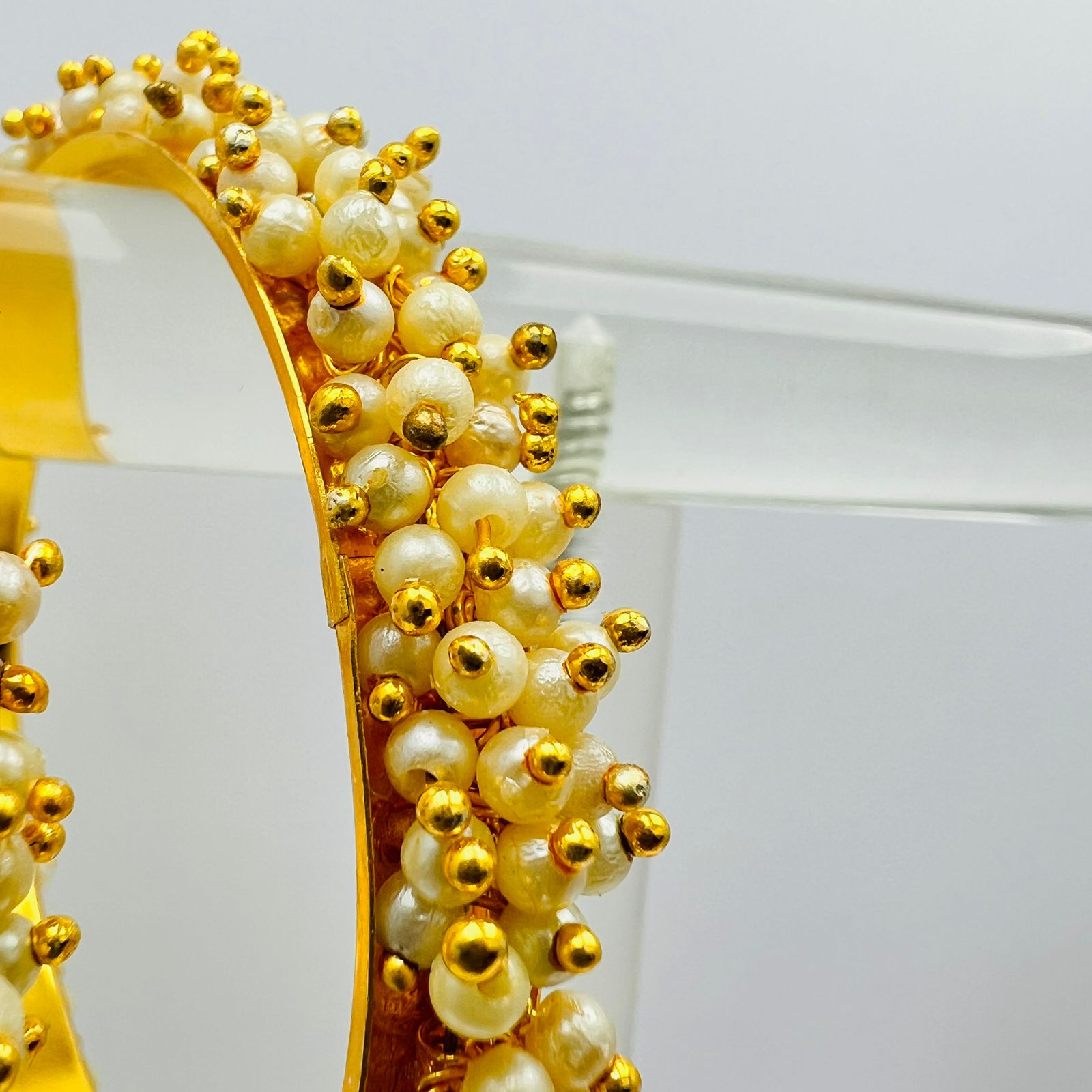Gold color bangal Effulgent Fashion Jewelry Indian Bollywood off white ...